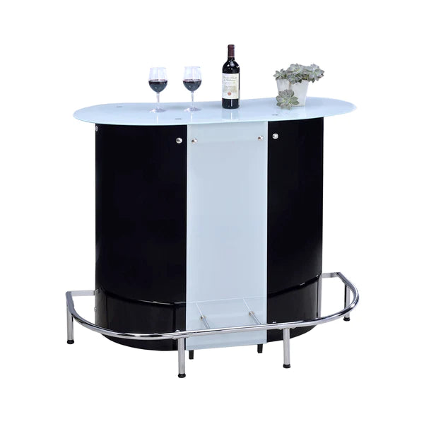 Benzara Contemporary Bar Unit with Frosted Glass Top – Urban Flair
